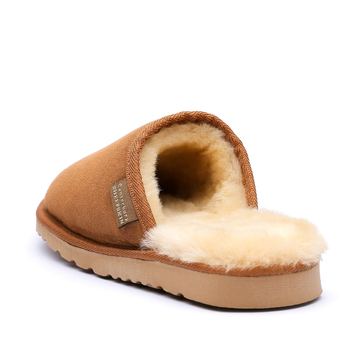 Warm Hard Sole Unisex Scuff Chestnut Sheepskin Slippers NZ Handmade ...